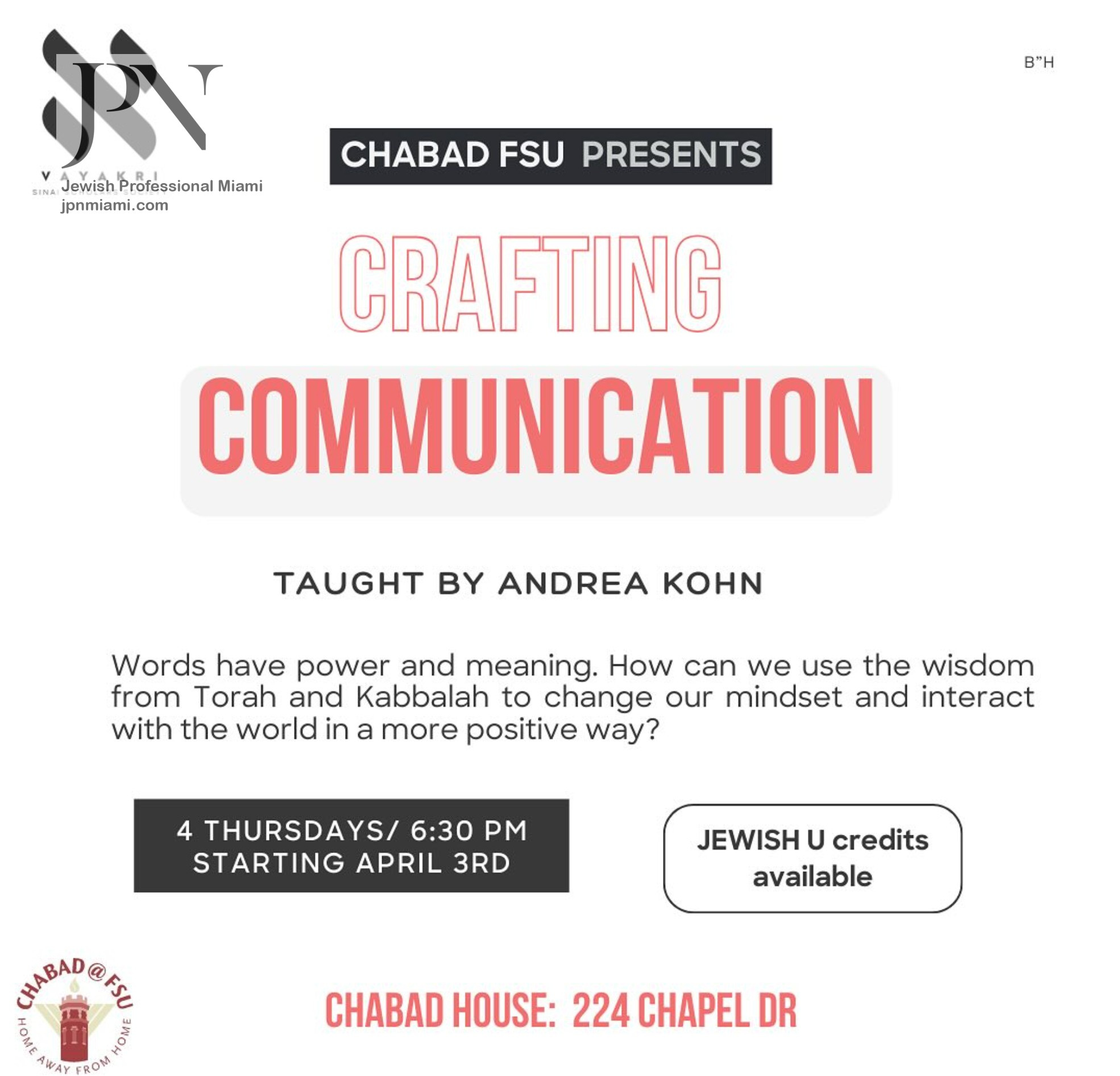 Chabad FSU: Crafting Communication - JPN Miami